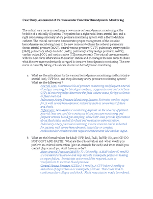 Test Bank RN 231 - Test Bank - Detailed Answer Key RN 231 Quiz I 1. A ...