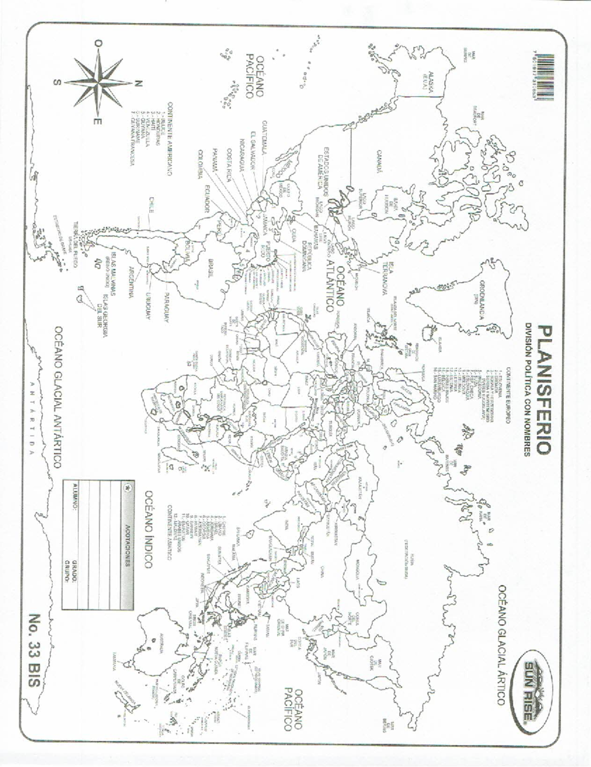 Mapas CON Nombre - PLANISFERIO 501917 310853 DIVISIÓN POLÍTICA CON ...