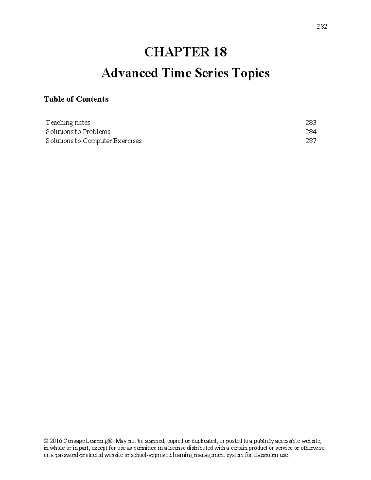 282 ECON 101 CH18 Advanced Time Series Analysis Teaching Notes - Studocu