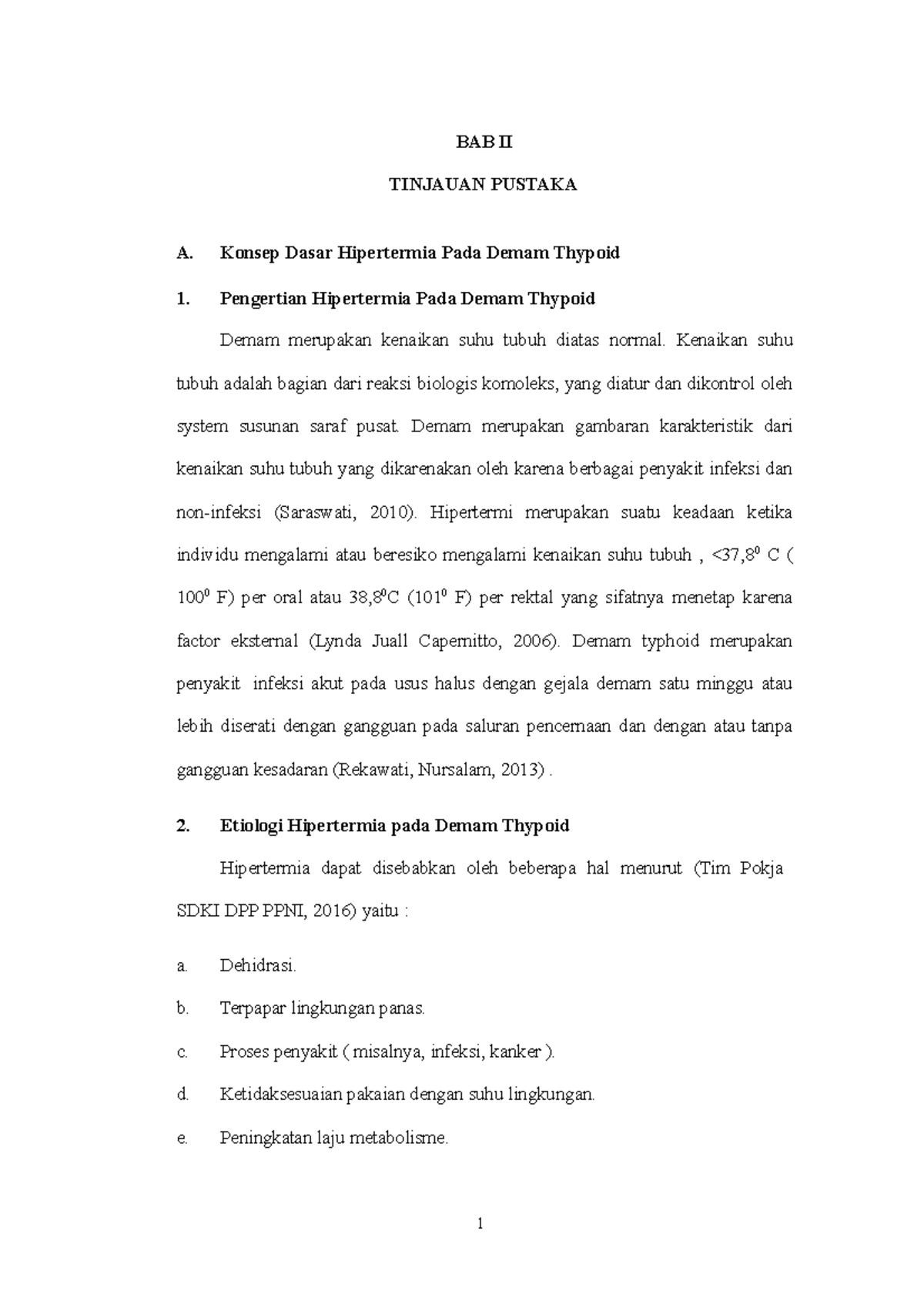 LP Hipertermia pada Demam Typhoid: Tinjauan Pustaka dan Intervensi ...