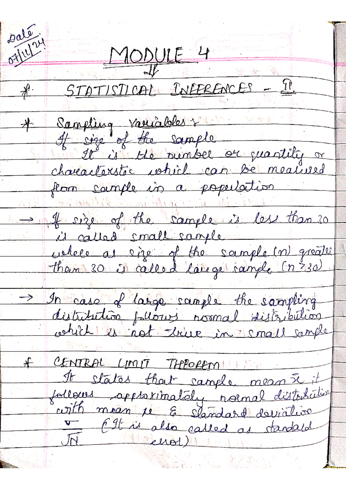 Maths Module 4 notes 08-Dec-2024 10-33 AM - Date MODULE 4 If ...