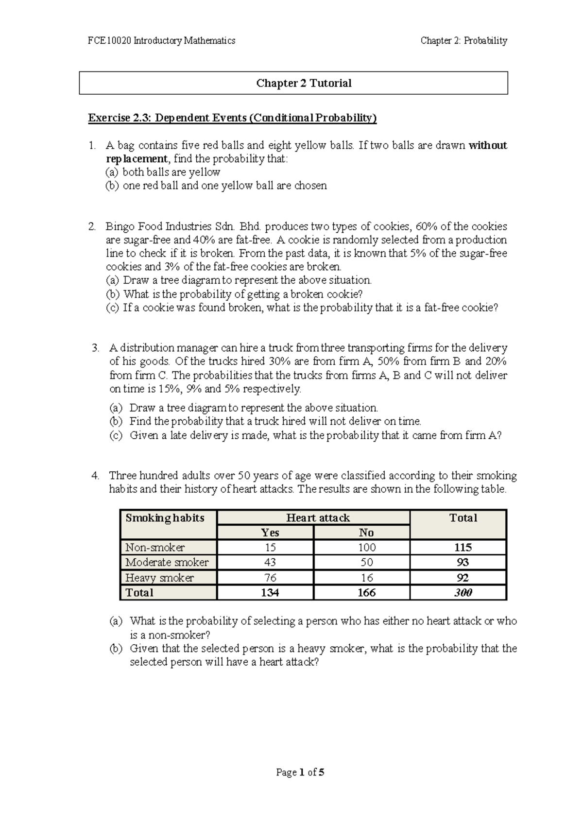 Chapter 2: Probability Exercises & Solutions S1 2023 (Part 2) - Studocu