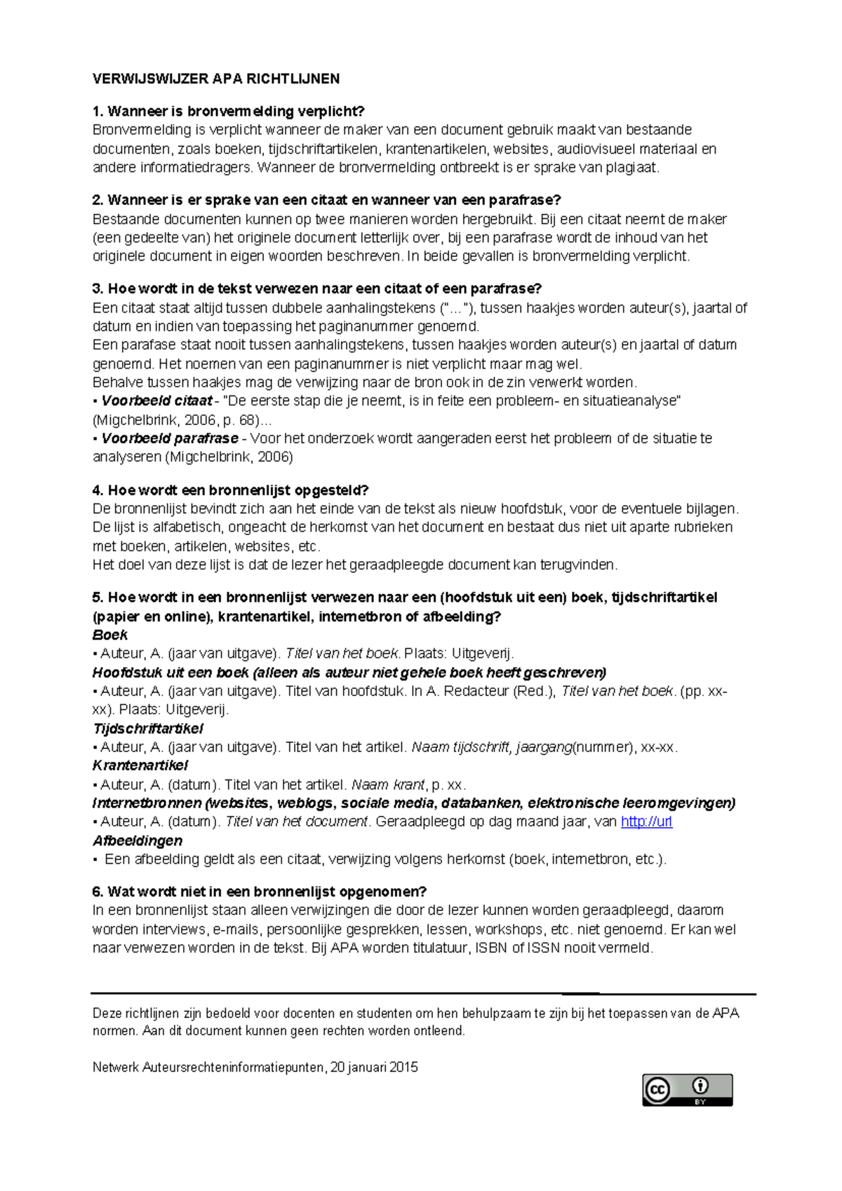 Verwijswijzer: APA Richtlijnen voor Bronvermelding & Citeren - Studeersnel