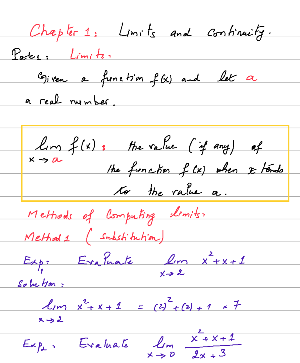 Lecture 1 - Calculus: Limits and Continuity Explained - Studocu