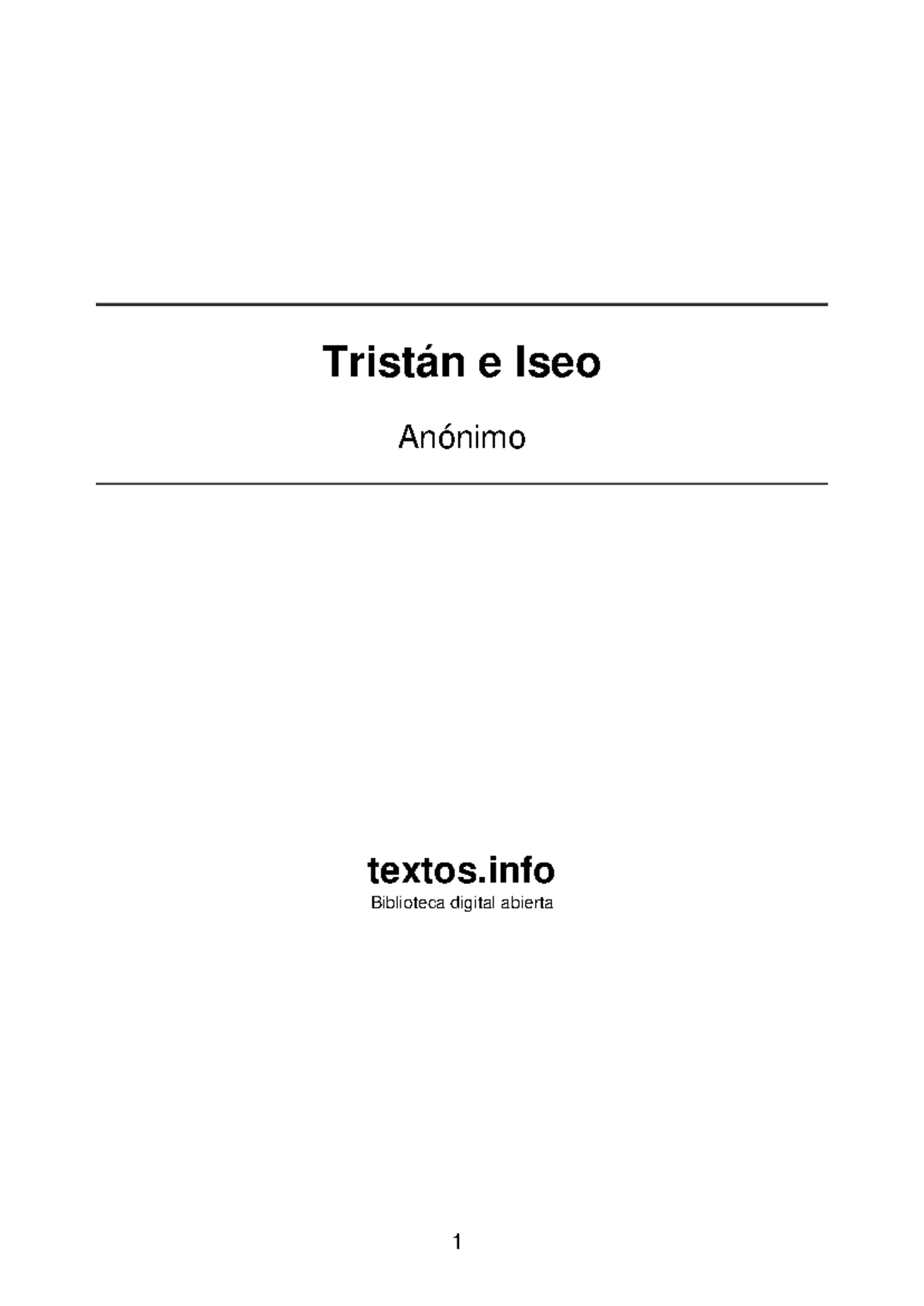 Tristán e Iseo: Novela Anónima - Texto Completo y Análisis - Studocu