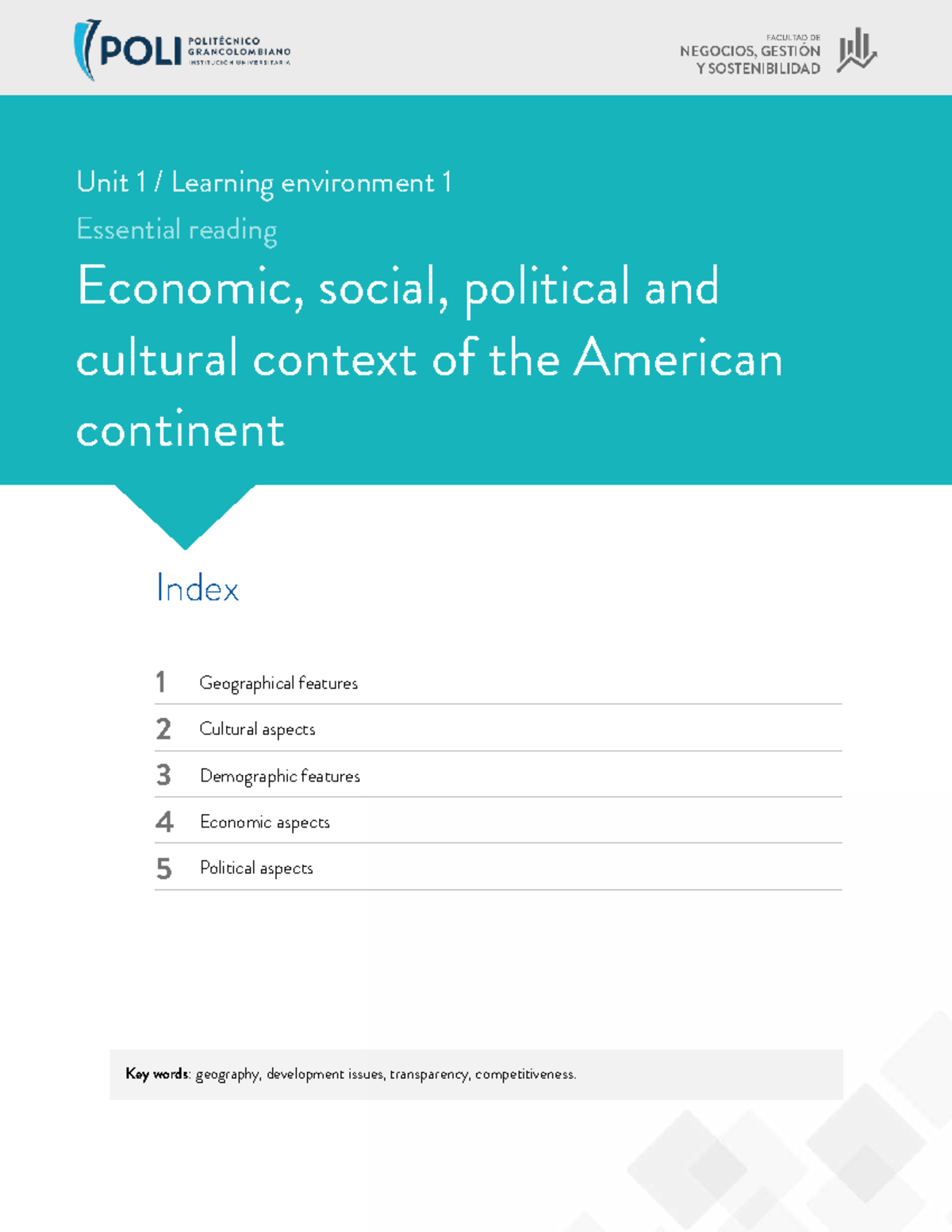 Unit 1: Economic, Social, Political & Cultural Context of America - Studocu