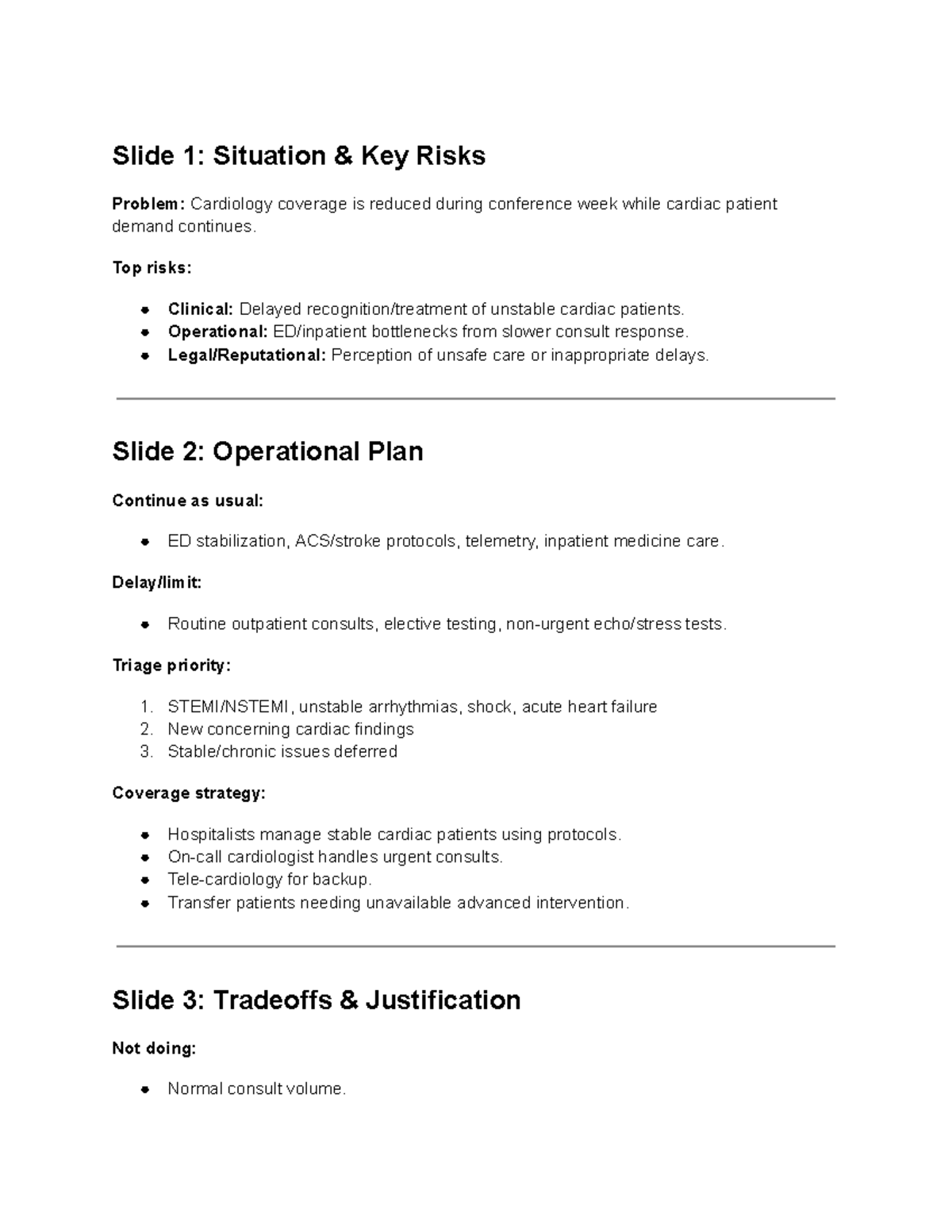 Class 04 16 - Assignment: Cardiology Coverage Risks & Operational Plan ...