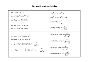 Formulario Derivadas Integrais - Formulário de integrais k dx kx c n 1 ...