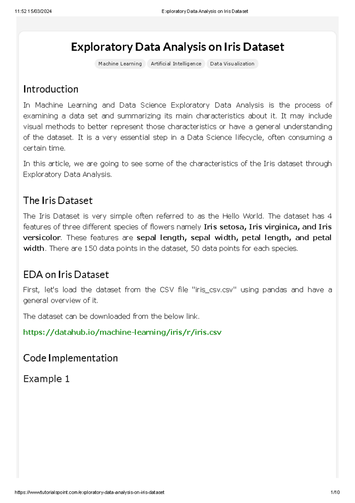 Exploratory Data Analysis (EDA) on Iris Dataset: Insights & Visuals - Studocu