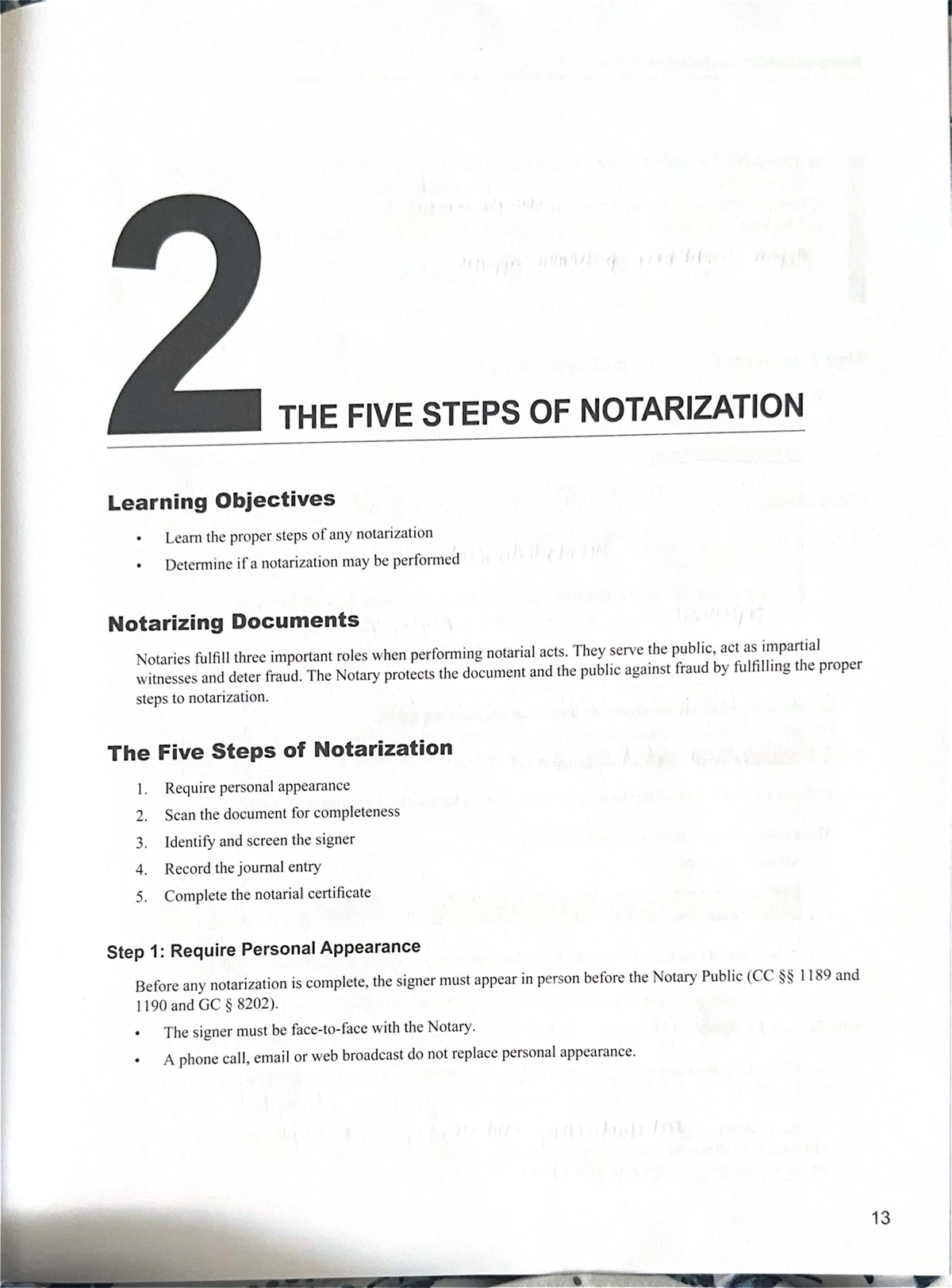 CC 1189-1190: The Five Steps of Notarization Explained - Studocu