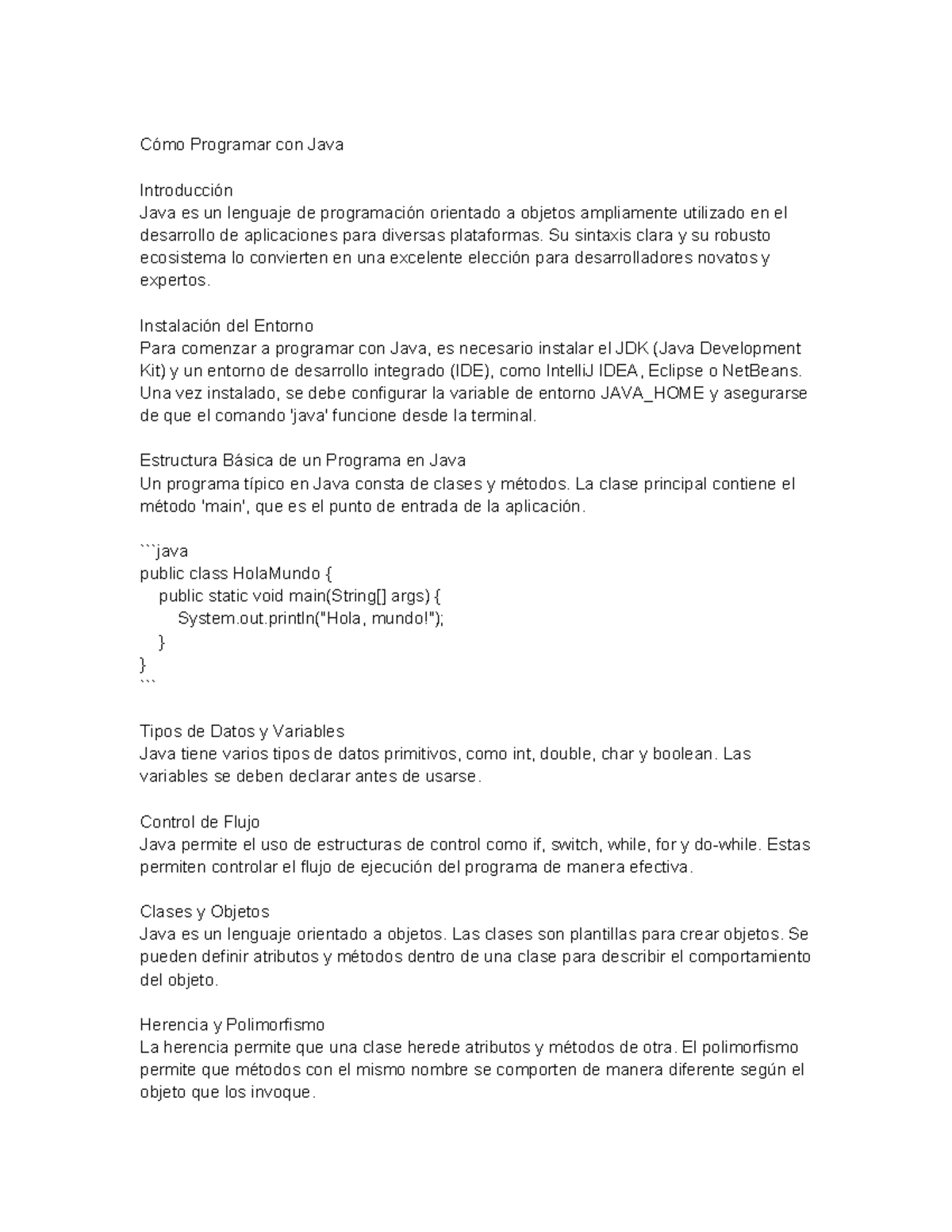Resumen de Programación en Java: Introducción y Conceptos Clave - Studocu