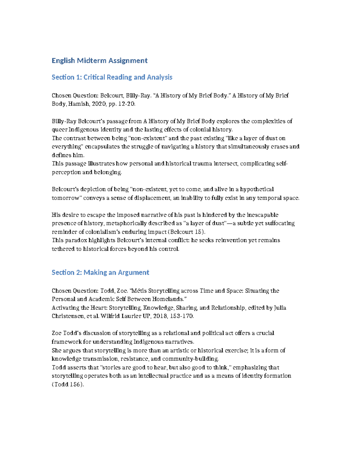 English Midterm Assignment: Critical Reading & Analysis Insights - Studocu