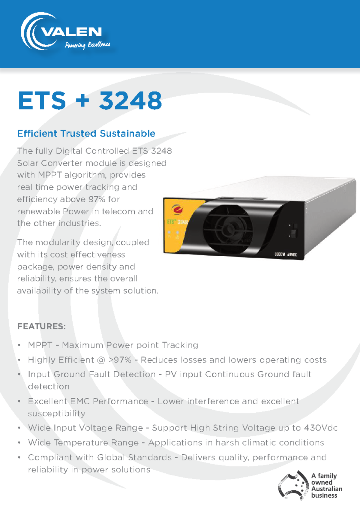 Enetek ETS3248 Solar Converter Module Spec Sheet - Studocu