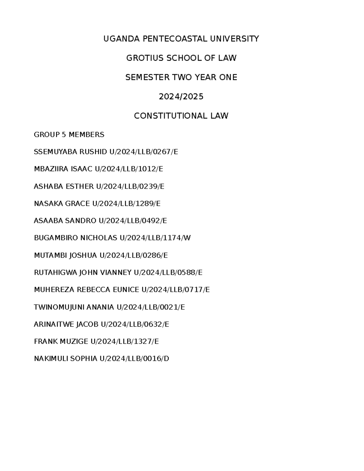 Gerald Kafureka Karuhanga V AG 0039/2013: Constitutional Law Case Study ...