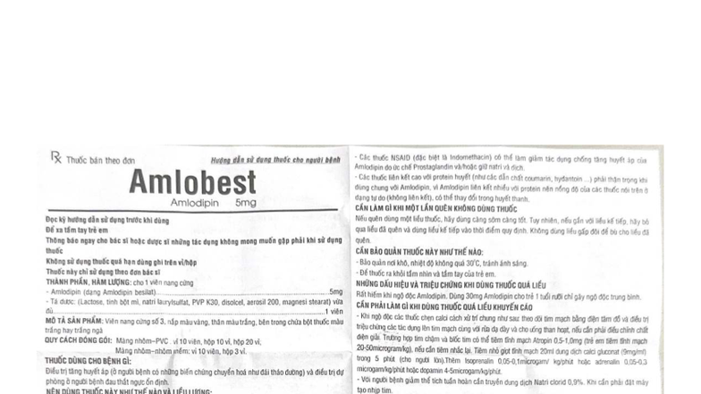 Hướng Dẫn Sử Dụng Amlobest (Amlodipin) - Dược Lâm Sàng - Studocu