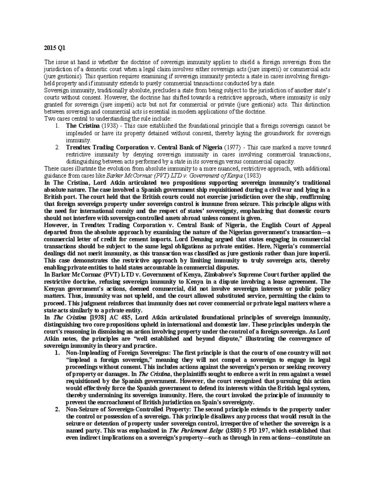 Private International Law: Sovereign Immunity & Jurisdiction Insights ...