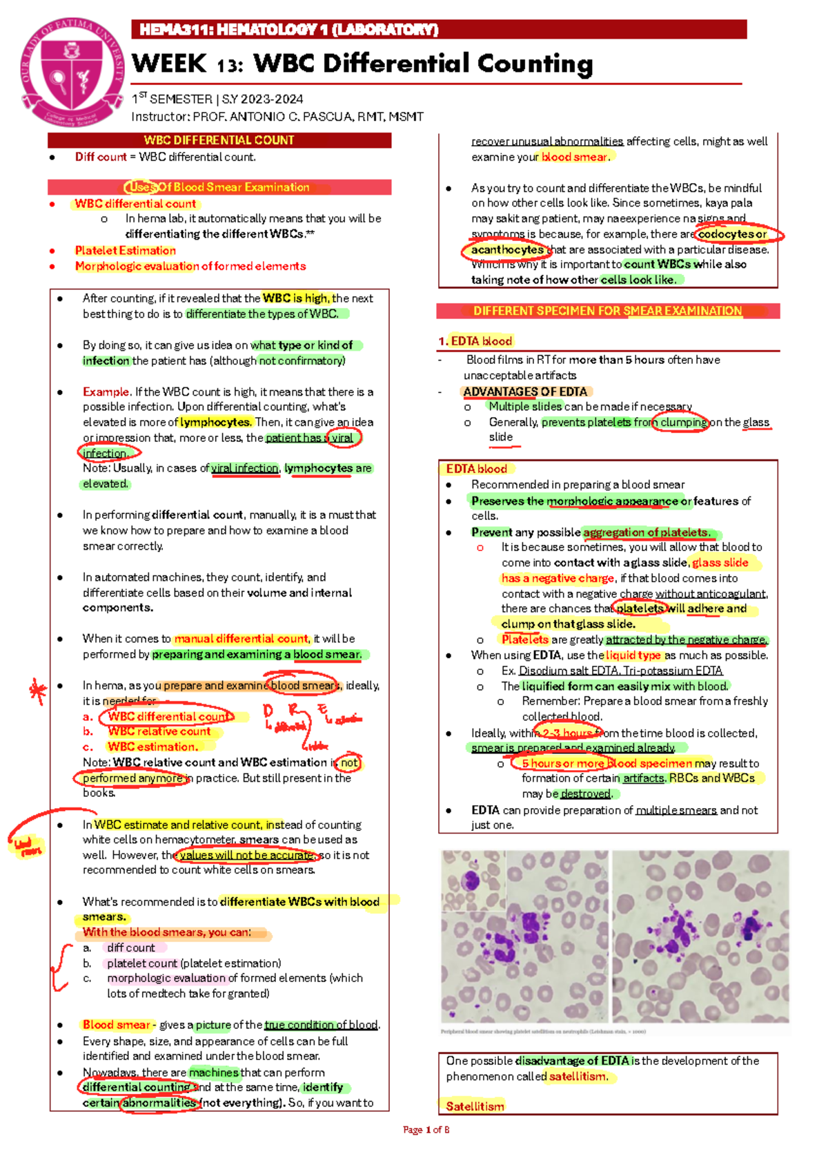 Laboratory Topics - Hematology - HEMA311: HEMATOLOGY 1 (LABORATORY ...