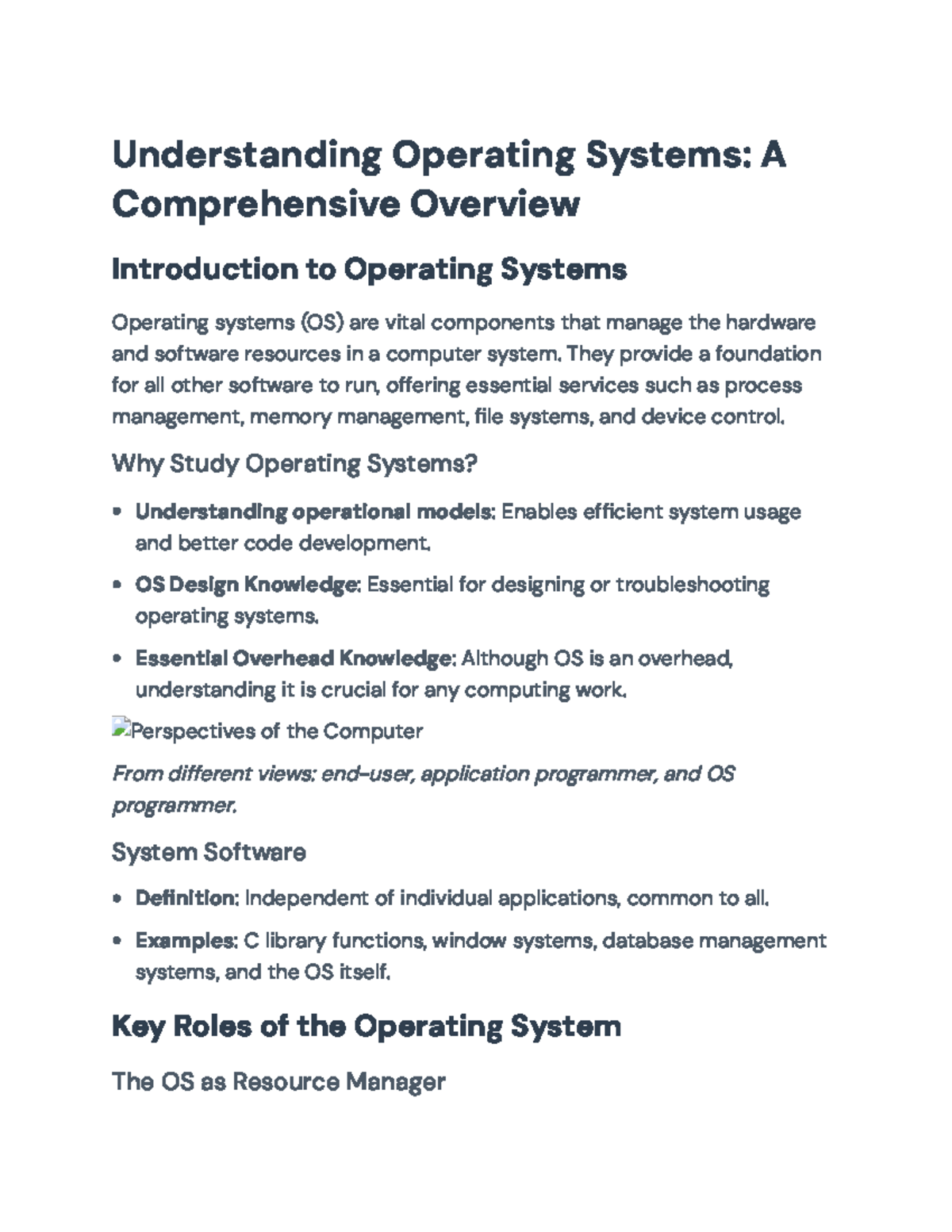 Understanding Operating Systems: Comprehensive Overview and Strategies ...