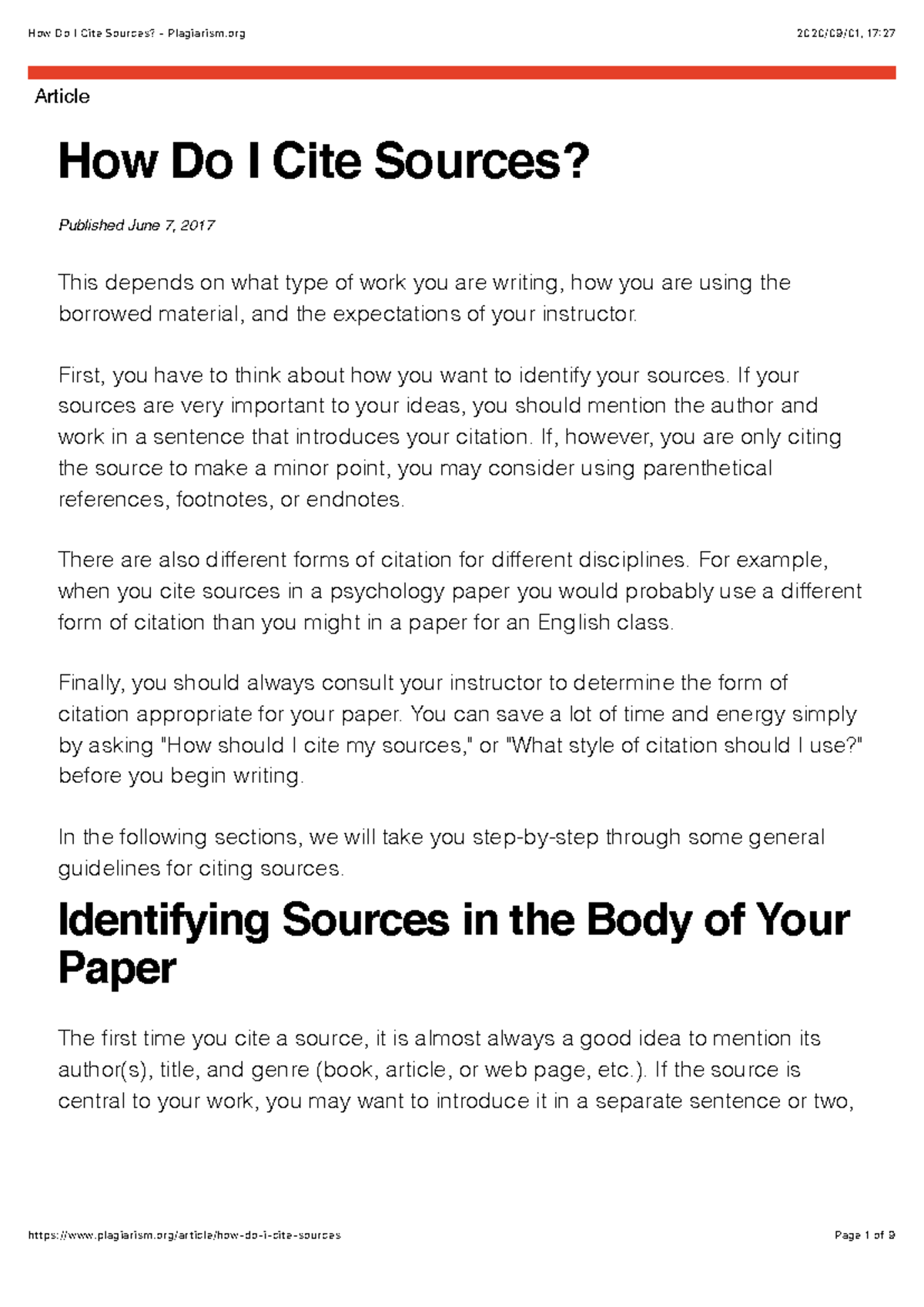 Citing Sources: Essential Guide to Avoiding Plagiarism - Studocu