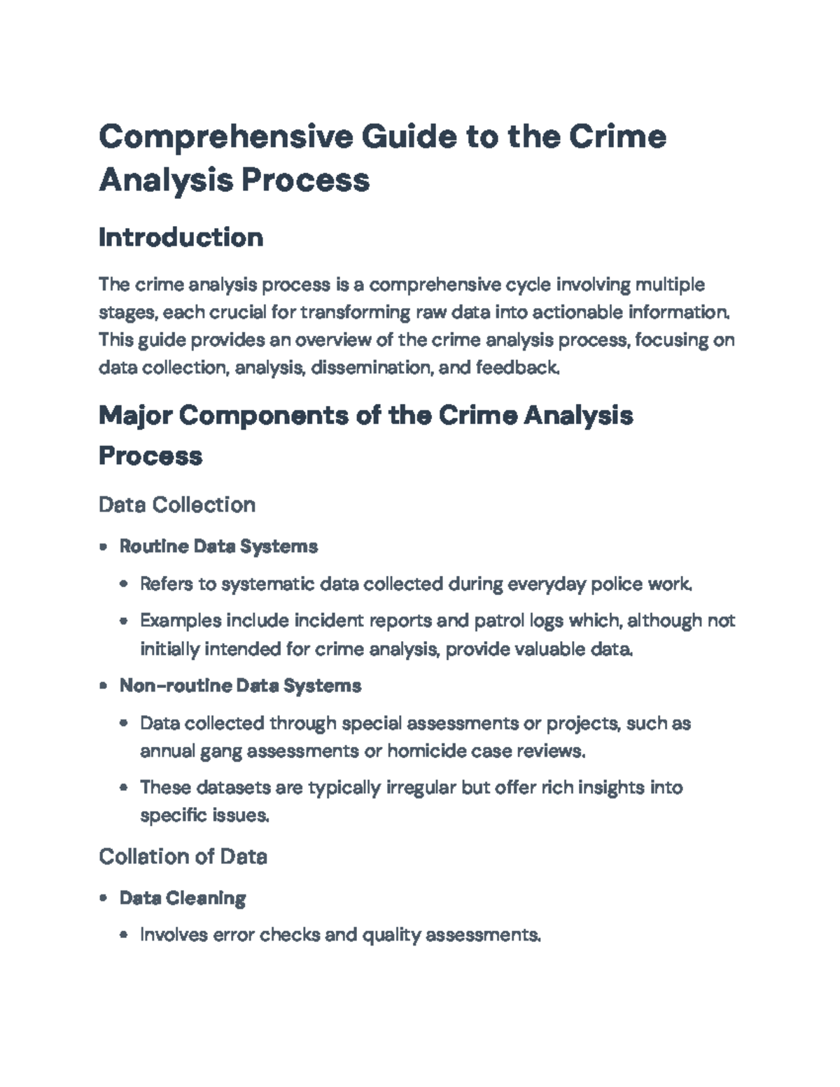 Guide to the Crime Analysis Process: Data Collection & Analysis - Studocu