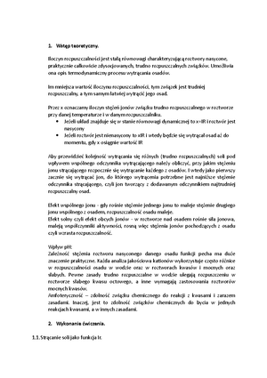 Skala p H i hydroliza soli - Temat ćwiczenia: Skala Ph i hydroliza soli Wstęp teoretyczny - Studocu