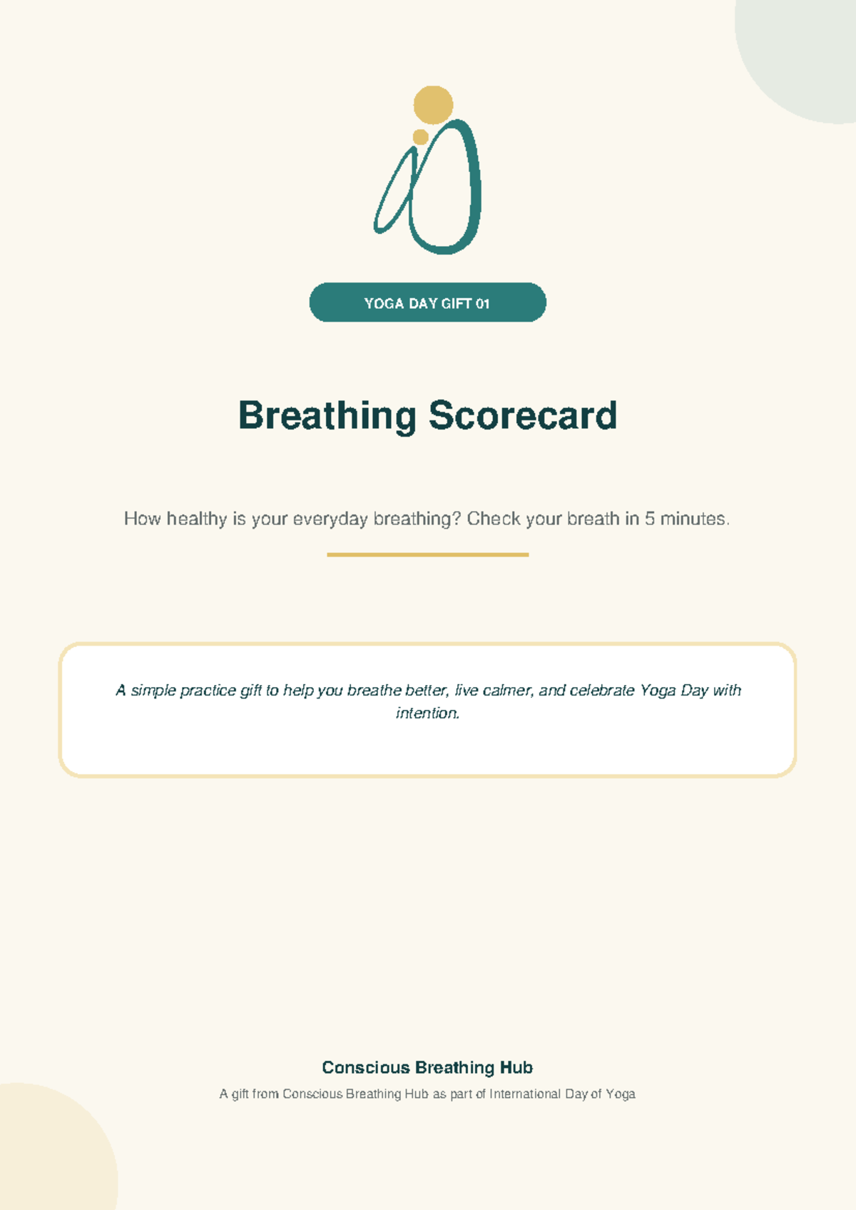 YOGA 101: Breathing Scorecard for Daily Practice - Studocu