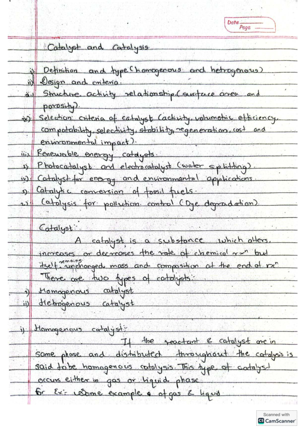Chemistry Notes: Catalyst and Catalysis (CHEM 101) - Studocu