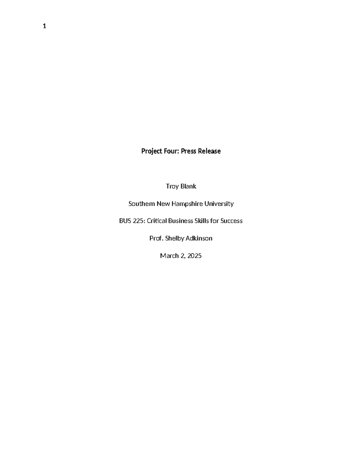 BUS 225 Project 4: Press Release on Electric Vehicle Diversification ...