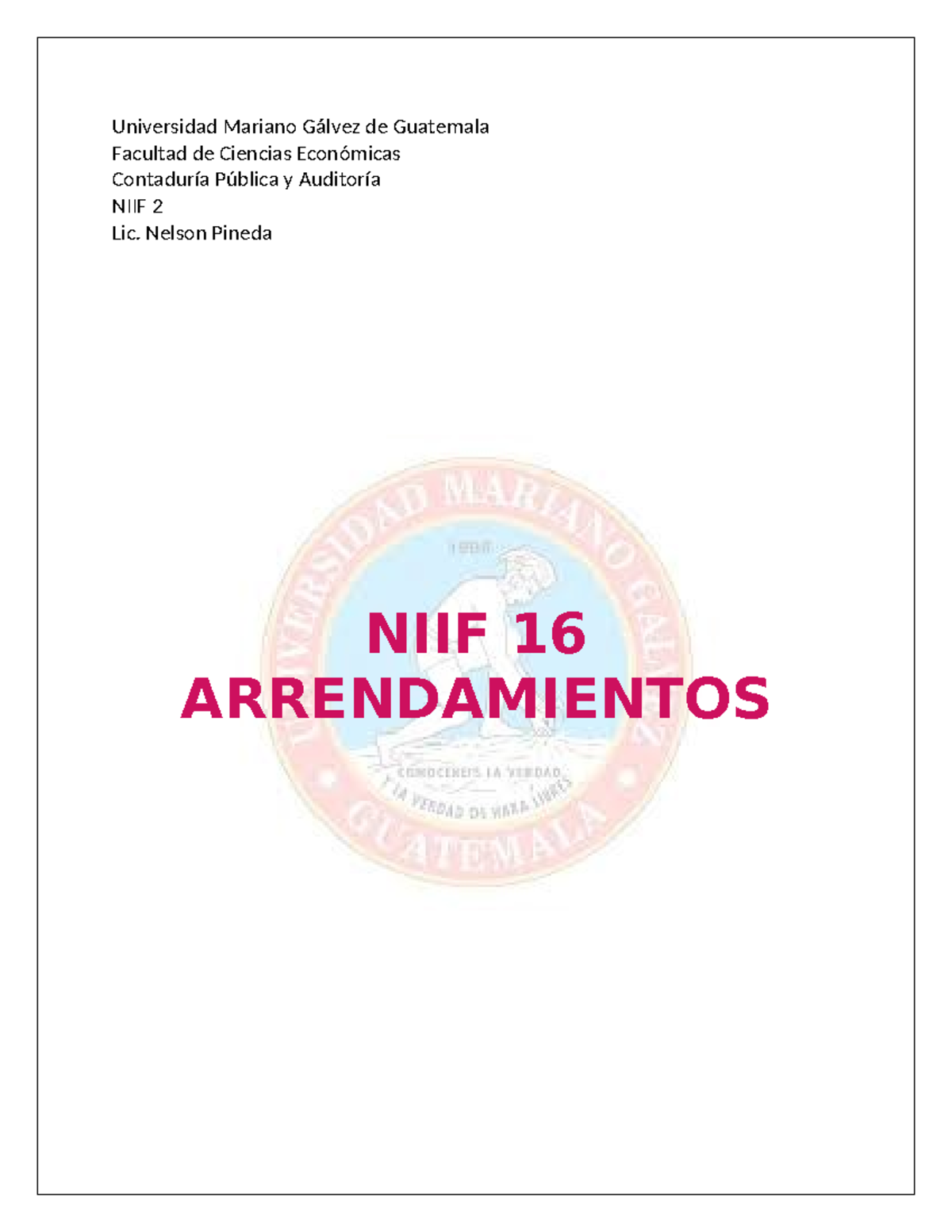 Resumen NIIF 16: Arrendamientos - Contaduría Pública y Auditoría - Studocu