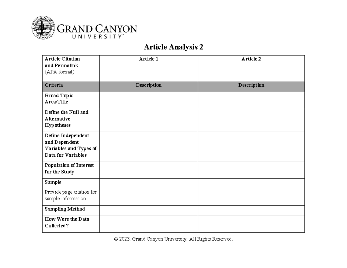 HLT 362V RS T3 Article Analysis 2 Template - Article Analysis 2 Article Citation and Permalink ...