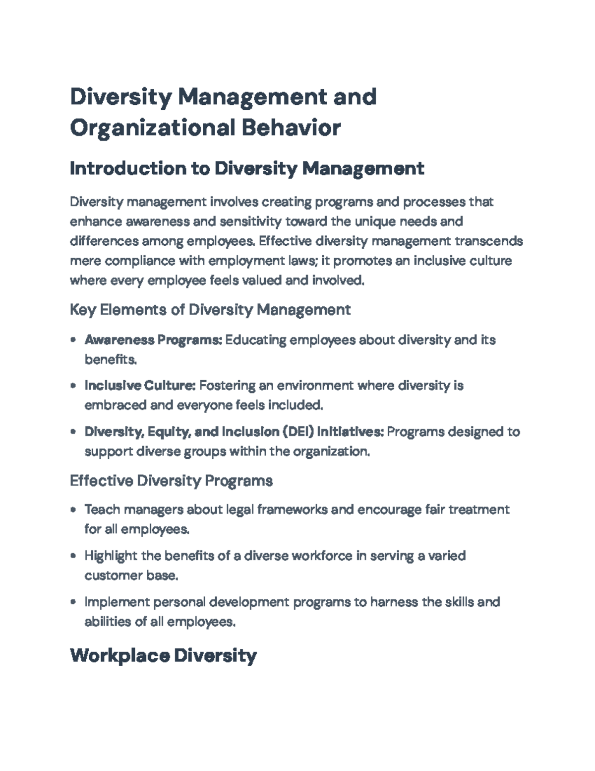 Diversity Management and Organizational Behavior: Strategies for ...
