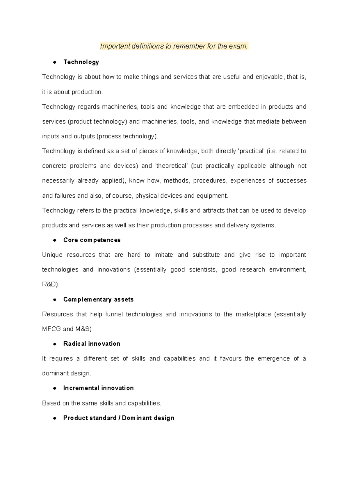 TIS Key Definitions for Exam Preparation - Studocu