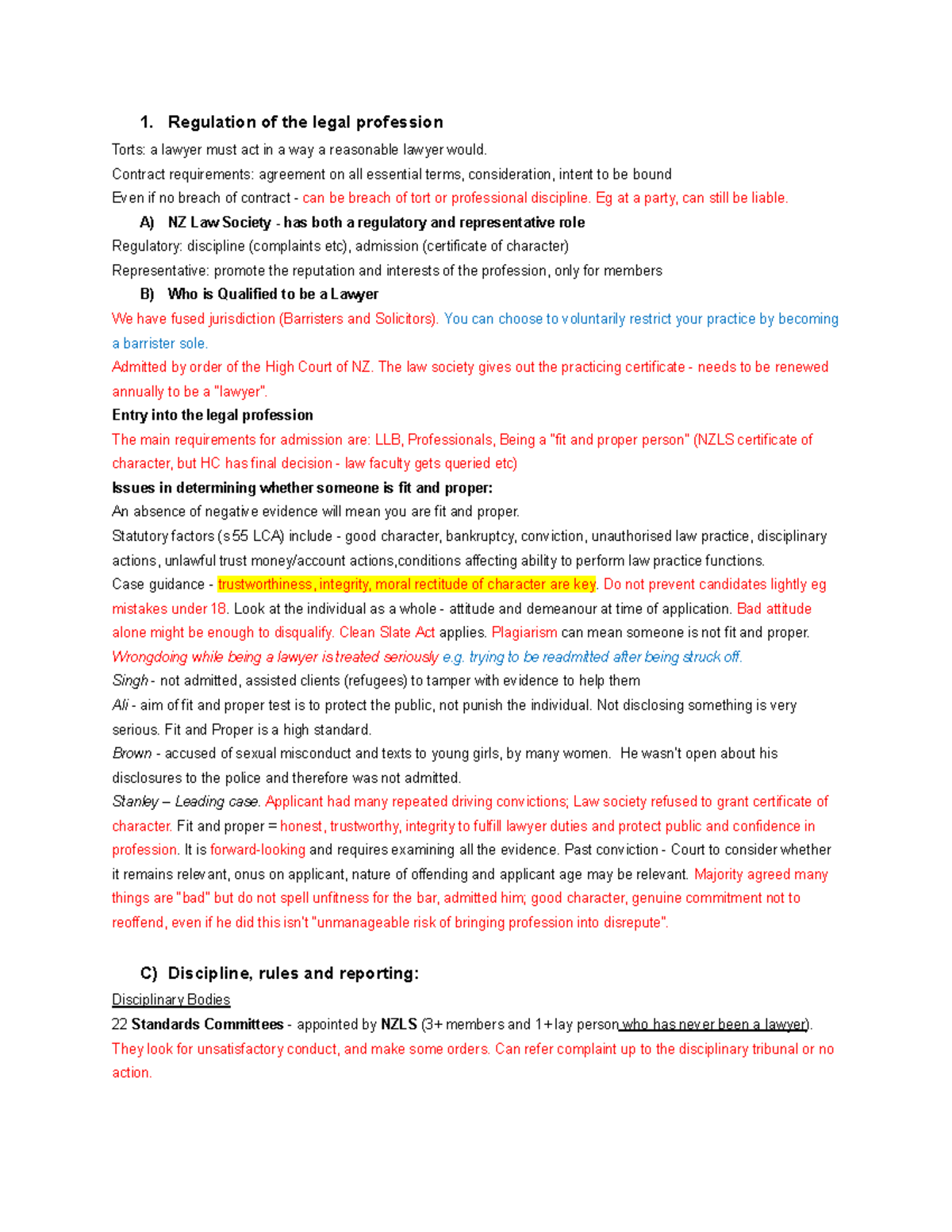 Legal Ethics: Summary of Key Concepts and Regulations (LAW 101) - Studocu