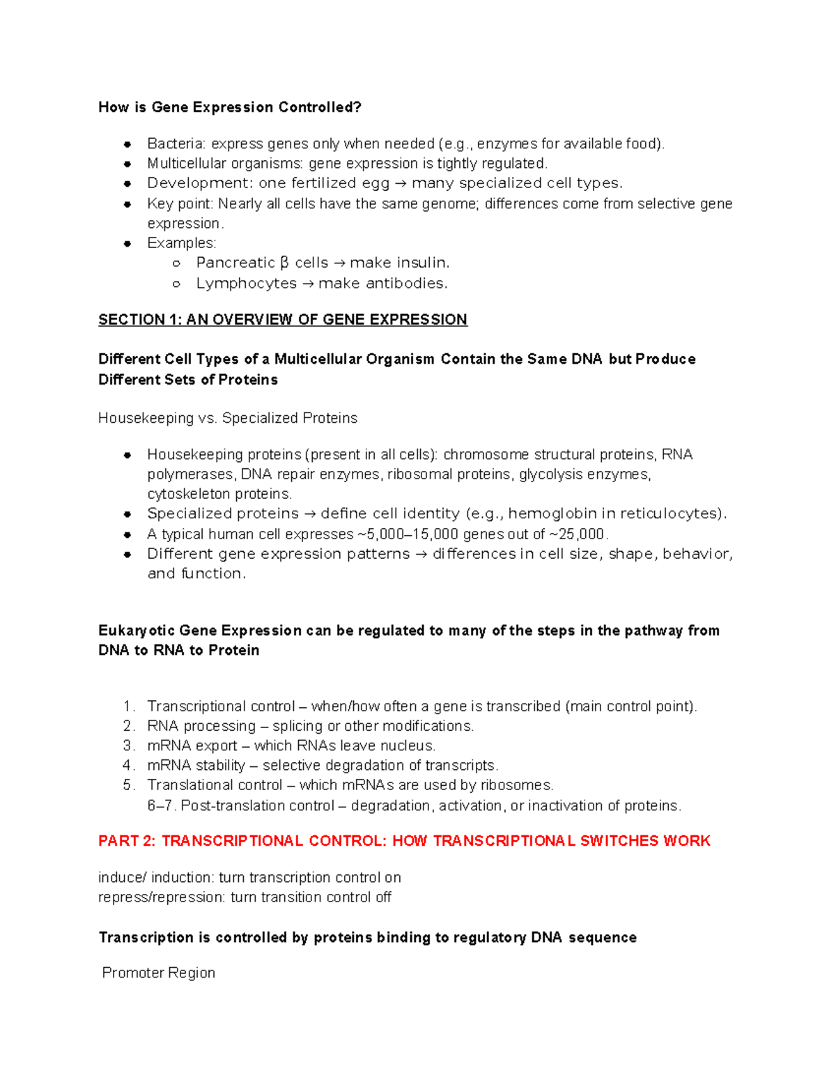 Gene Expression Mechanisms and Regulation: Overview and Key Concepts ...