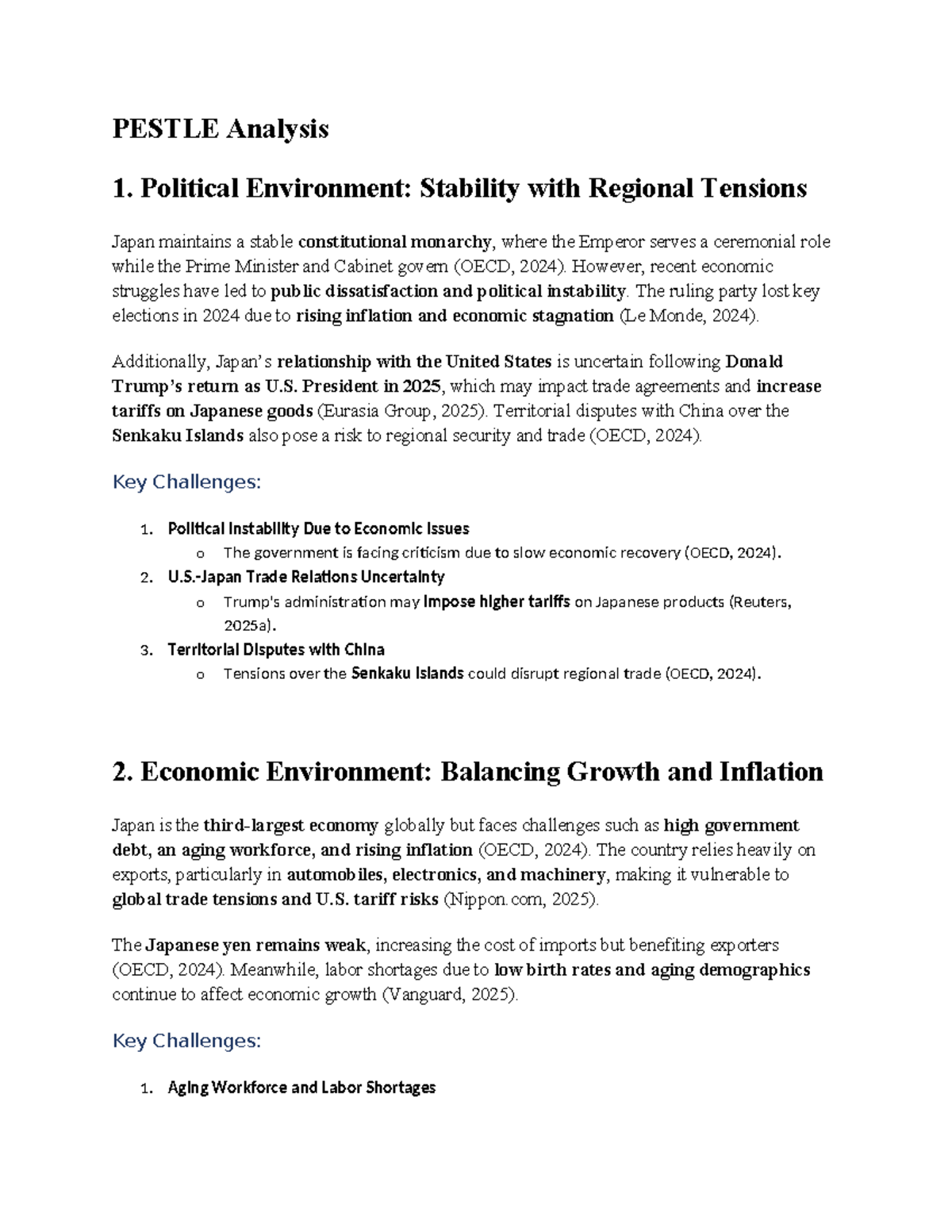 Japan Pestle - PESTLE Analysis 1. Political Environment: Stability with ...