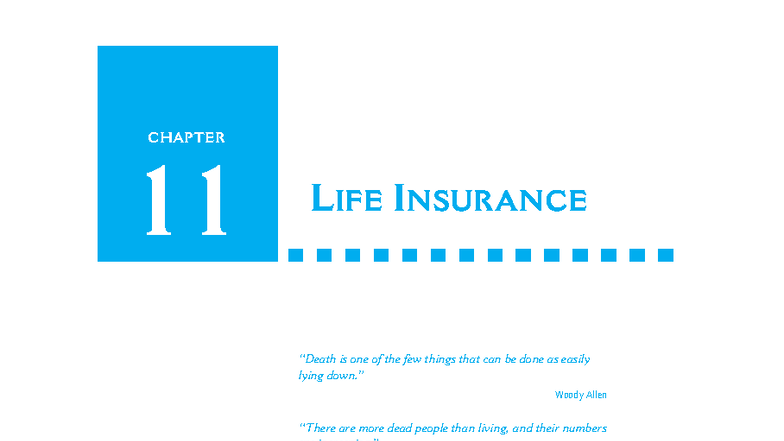 Ch11 - Understanding Life Insurance: Key Concepts and Types - Studocu