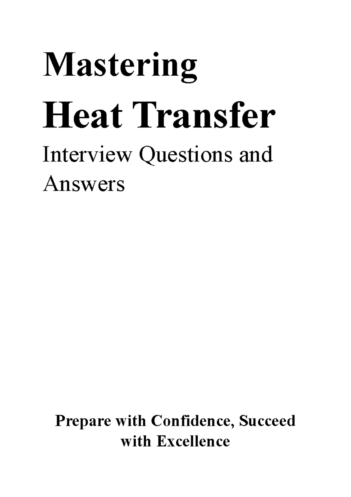 Mastering Heat Transfer: Interview Q&A Guide for Success - Studocu