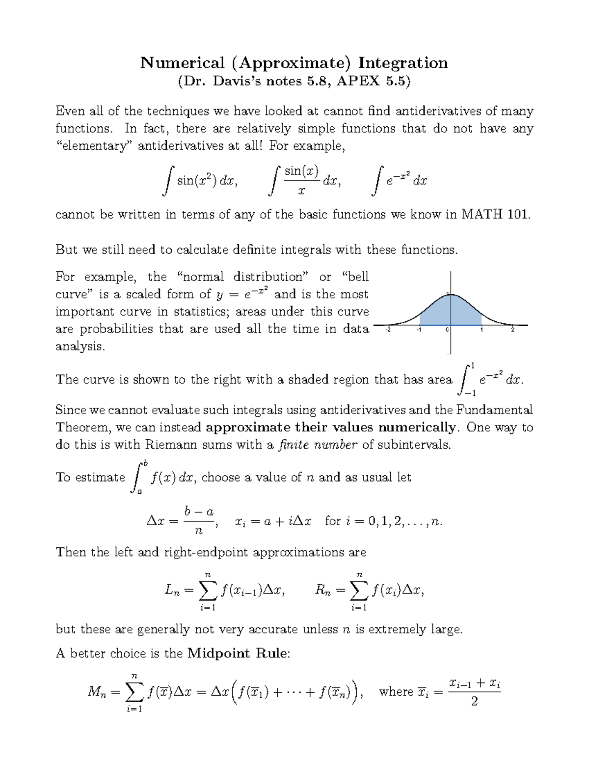 13 - Numerical integration - Numerical (Approximate) Integration (Dr ...