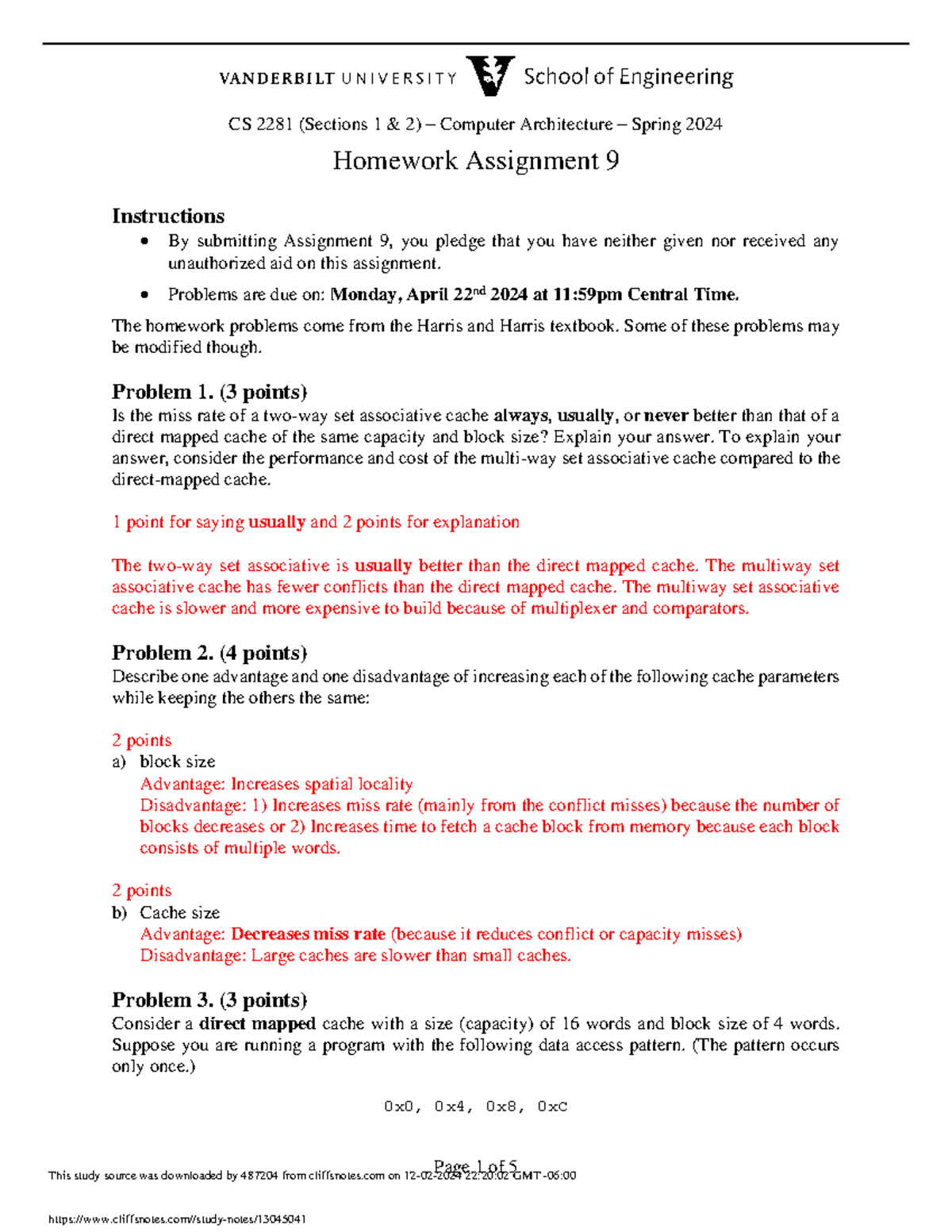 CS2281 Homework 9 Solutions for Spring 2024 - Studocu