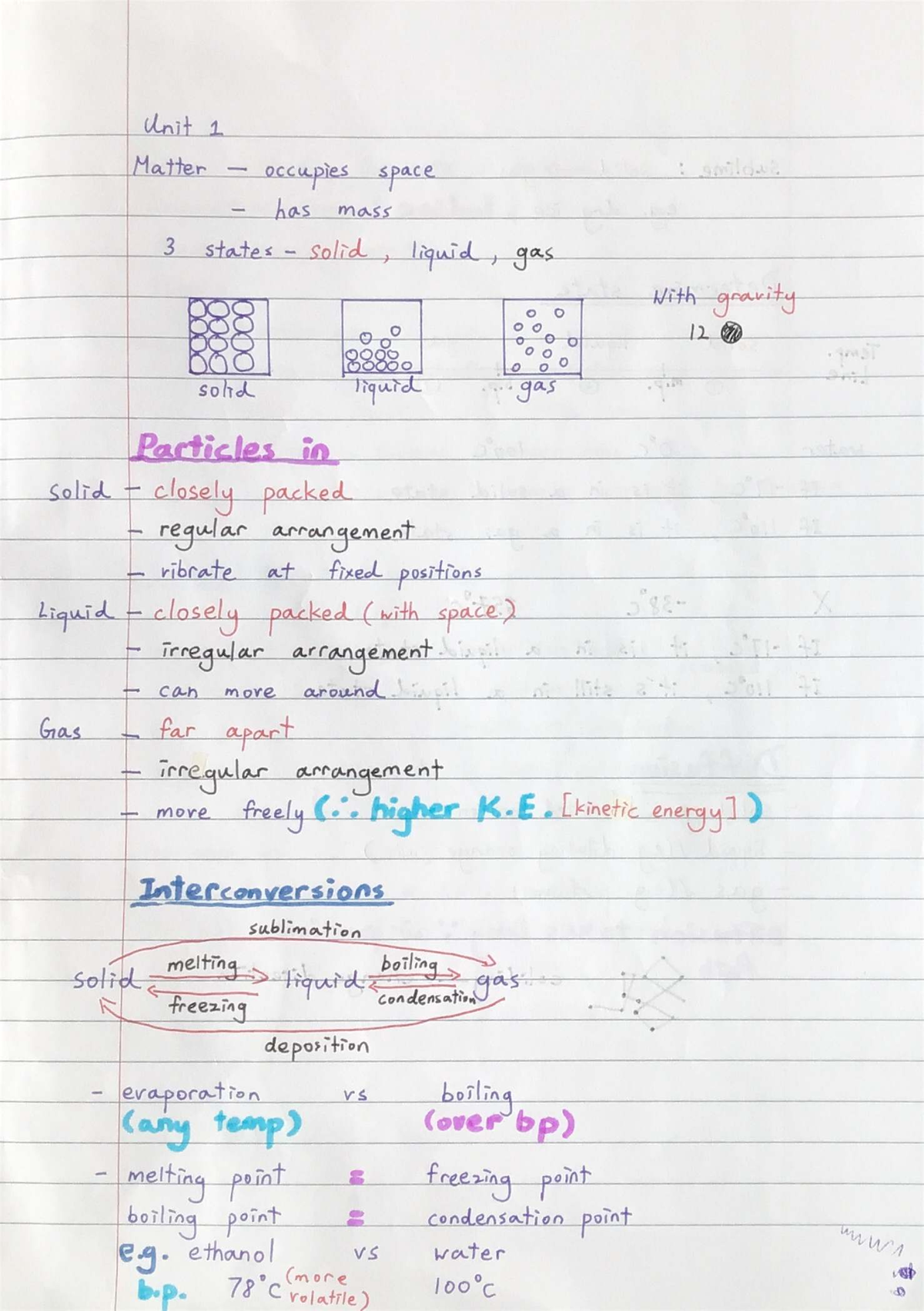 4F Chemistry Notes: States of Matter, Diffusion, and Chemical Reactions ...