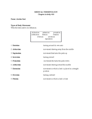 Medical Terminology Lab Activity - Chapter 12 - 12 Handout 12. Eye ...