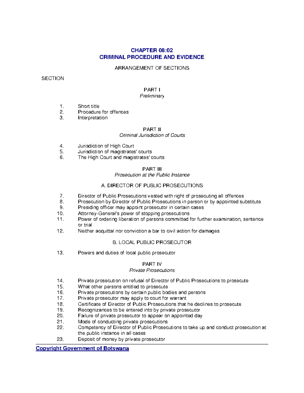 Criminal Procedure Act: Detailed Overview of Legal Provisions - Studocu