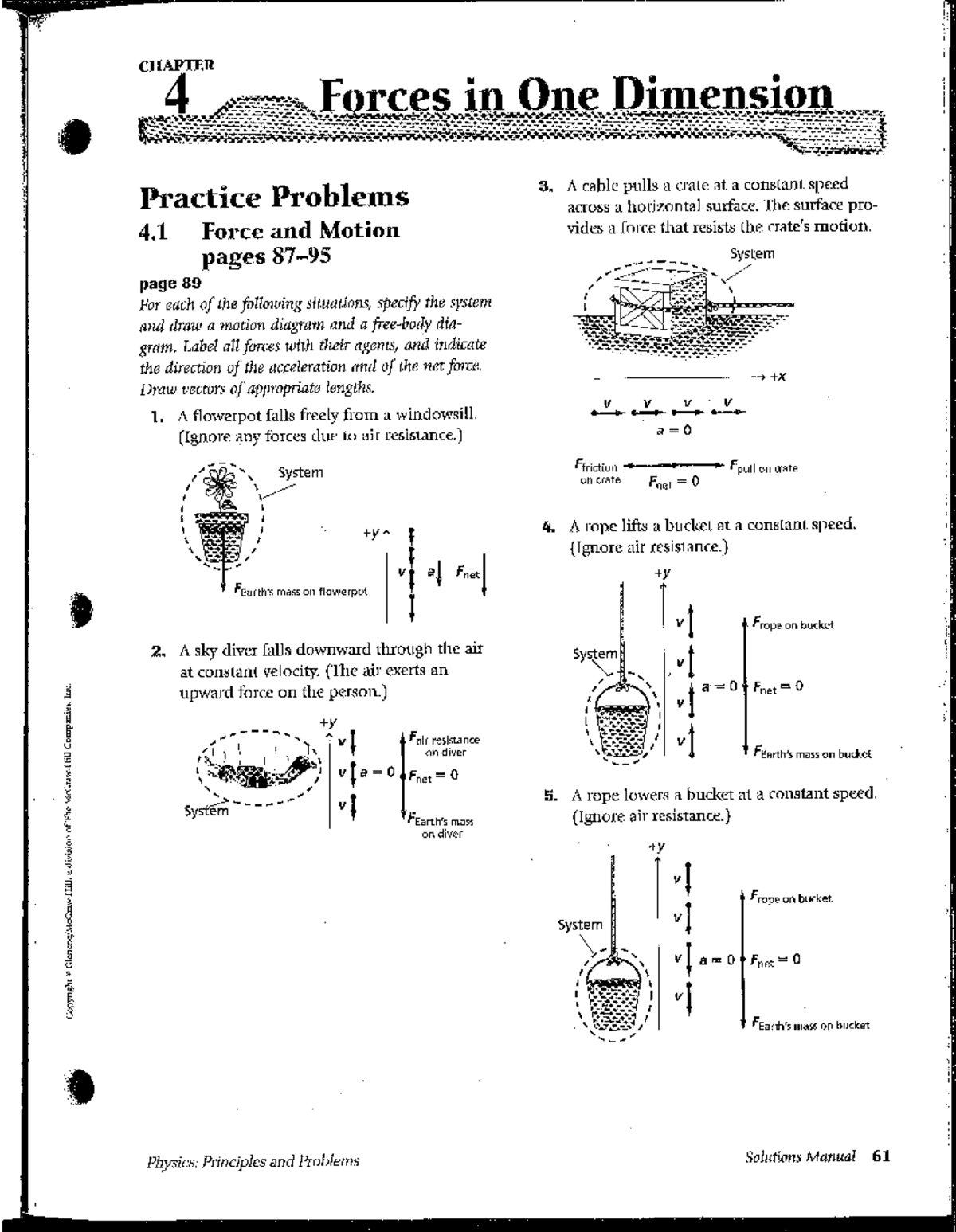 CHAPTER 4 Practice Problems on Forces in One Dimension - Studocu