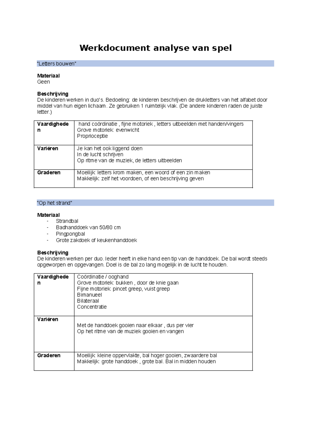 Spelactiviteiten Werkdocument voor Kinderen: Creatieve Vaardigheden ...