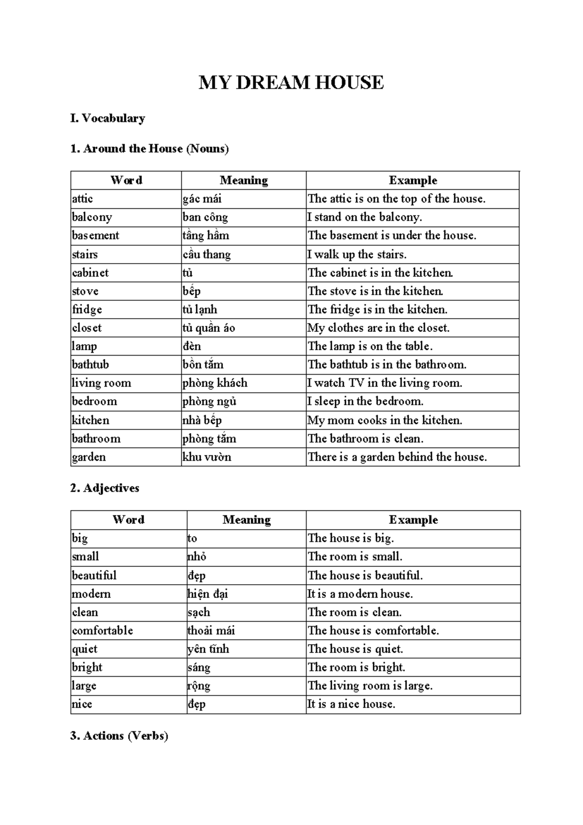 MY DREAM HOUSE I: Vocabulary & Writing Exercises - Studocu