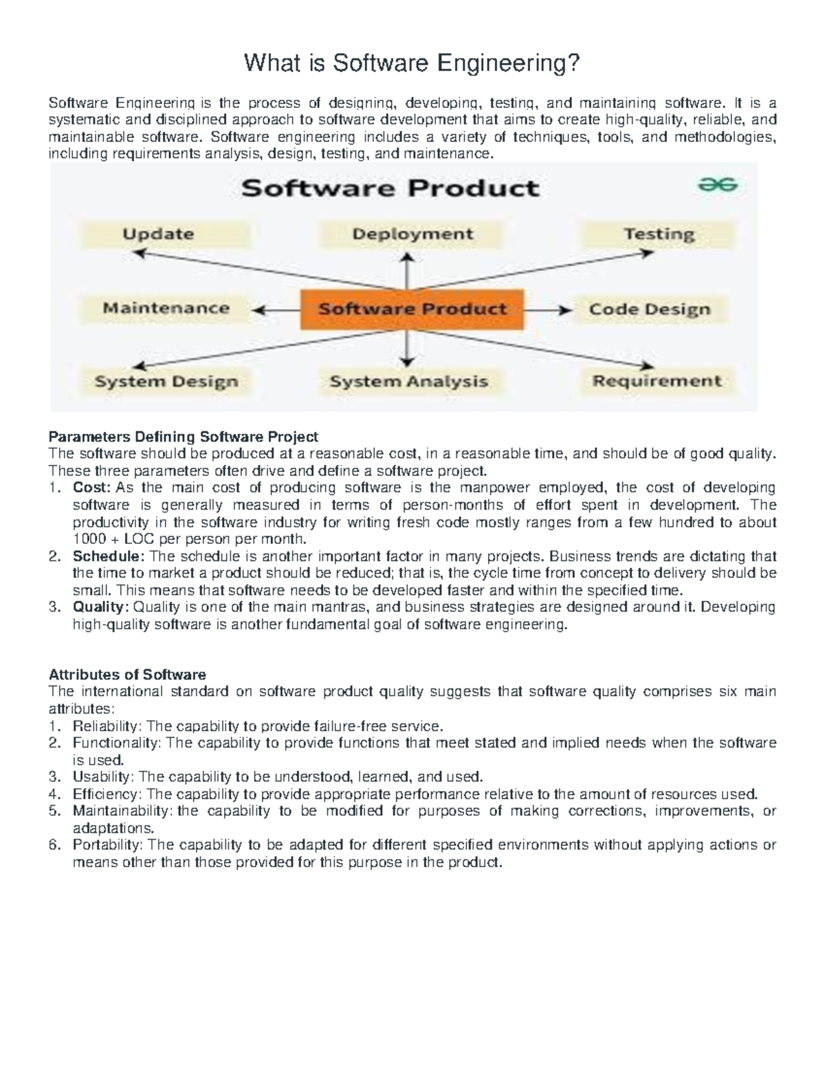 Software Engineering Overview: Key Concepts and Practices (CS101) - Studocu