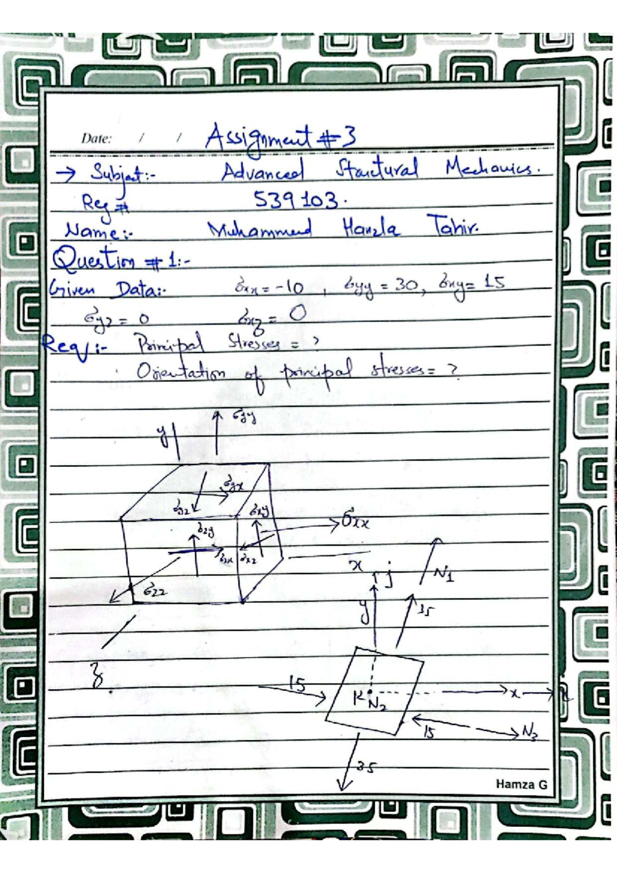 Assignment 3: Advanced Structural Mechanics Analysis (Reg 539103) - Studocu