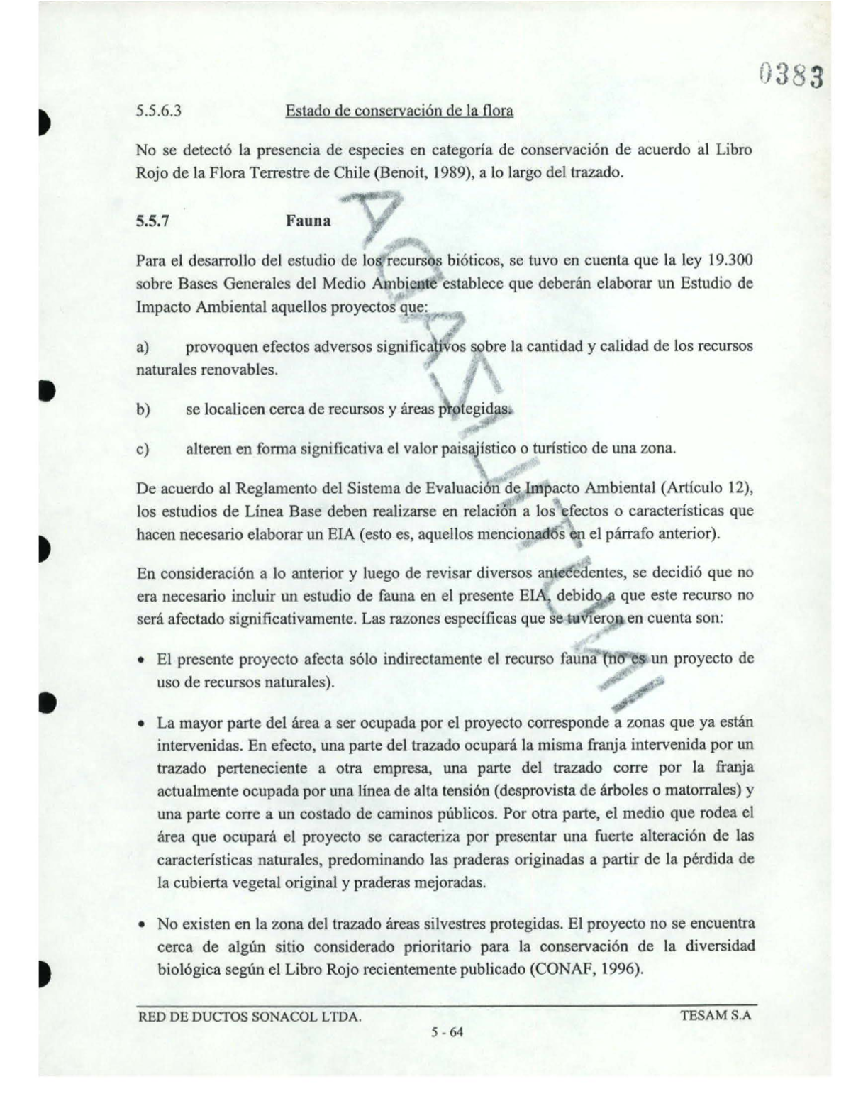 EIA 983: Línea Base de Fauna y Flora en Proyecto de Ductos - Studocu