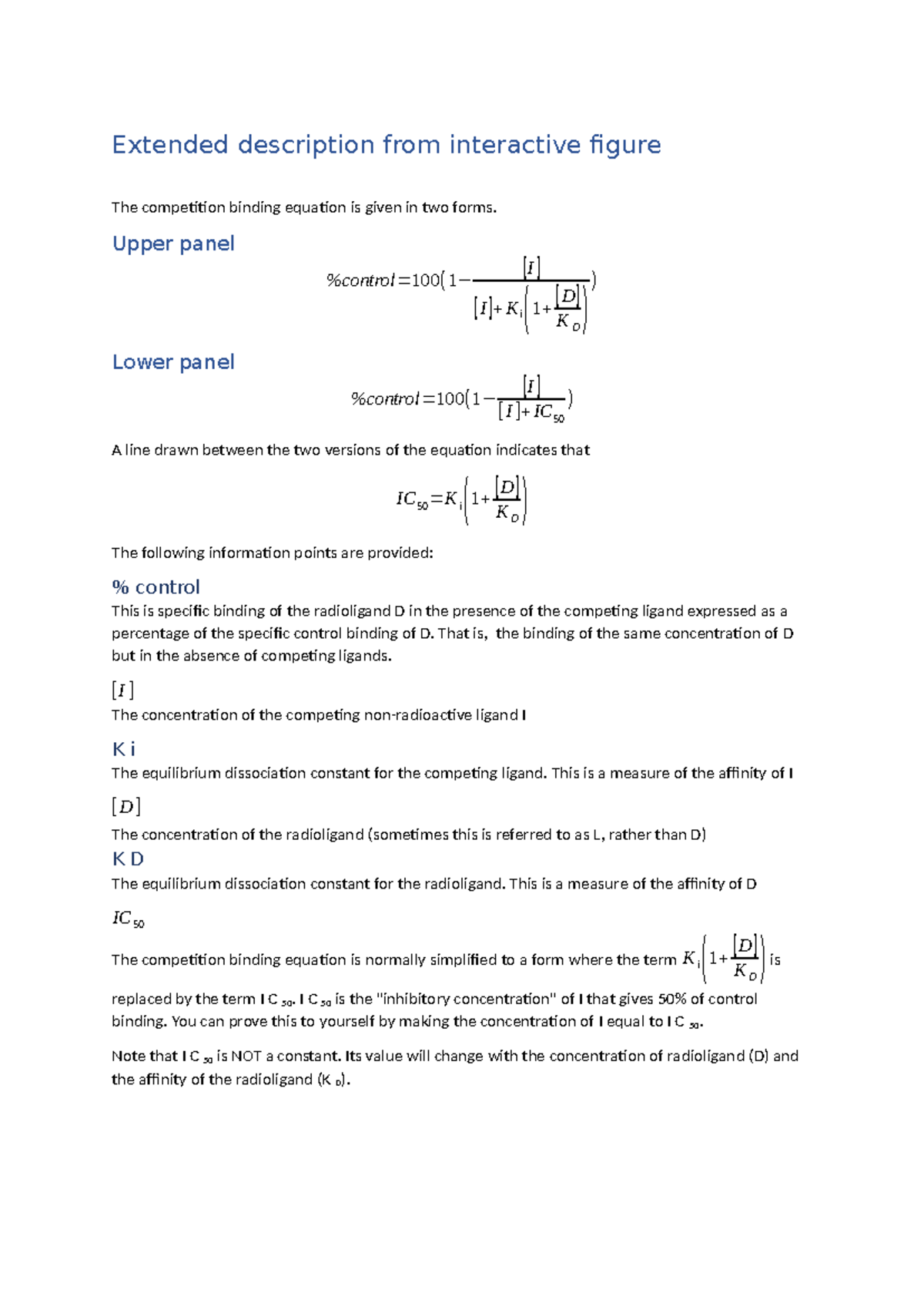 Competition Binding Equation: Extended Description & Proof - Studocu