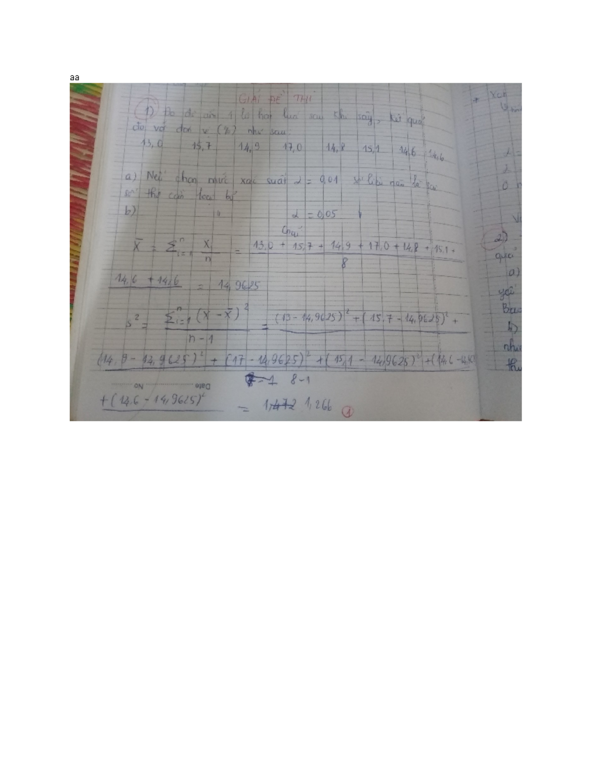 Phương pháp bố trí TN và XLSL NLU - Ghi chép và tải xuống - Studocu